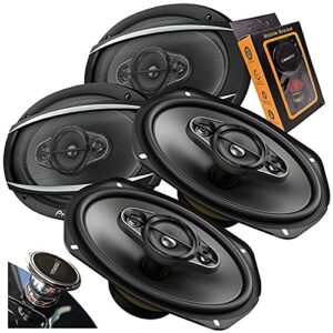 4x pioneer ts-a6977s a-series 6″ x 9″ 4-way 650 watts car audio speaker (100w rms) 2 pairs with gravity magnet phone holder pk4 bundle