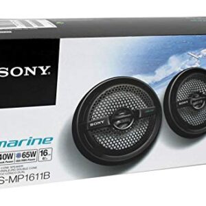 Sony 4 XS-MP1611b 6.5" 280 Watt Dual Cone Marine Speakers Stereo Black XSMP1611