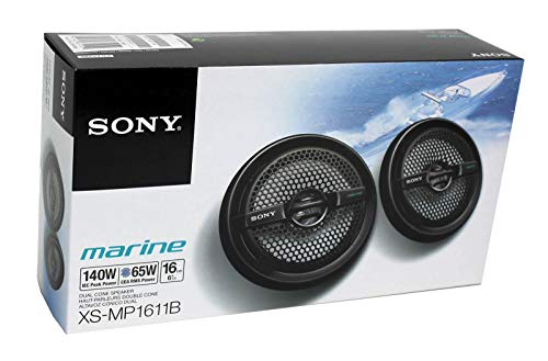 Sony 4 XS-MP1611b 6.5" 280 Watt Dual Cone Marine Speakers Stereo Black XSMP1611