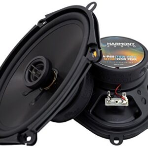 HA-R68 Compatible with Ford F-250/350/450/550 05-12 Rhythm Series 5x7" 6x8" Replacement 225W Speakers, HA-A400.4 Alloy 4-Channel 800W Speaker Sub Amp and HA-AK10 Gauge 600W Amp Install Kit