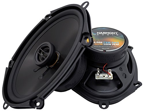 HA-R68 Compatible with Ford F-250/350/450/550 05-12 Rhythm Series 5x7" 6x8" Replacement 225W Speakers, HA-A400.4 Alloy 4-Channel 800W Speaker Sub Amp and HA-AK10 Gauge 600W Amp Install Kit