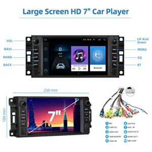 Android Car Stereo for Jeep Wrangler Chrysler 300C Dodge RAM with Apple Carplay and Android Auto, 7 Inch Touch Screen Head Unit with Bluetooth WiFi GPS Mirror Link FM/RDS + Backup Camera