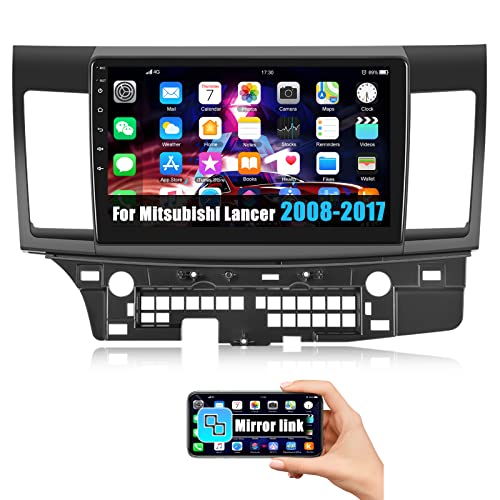 CAMECHO Android 10 Car Stereo for Mitsubishi Lancer 2008-2017, 10.1 Inch Touch Screen GPS Navigation Head Unit Bluetooth Support WiFi/Steering Wheel Control/Mirror Link/Backup Camera