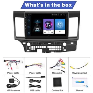 CAMECHO Android 10 Car Stereo for Mitsubishi Lancer 2008-2017, 10.1 Inch Touch Screen GPS Navigation Head Unit Bluetooth Support WiFi/Steering Wheel Control/Mirror Link/Backup Camera