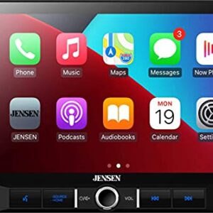 Jensen CAR910X 9 inch Mechless Multimedia Receiver with Apple CarPlay l Android Auto l SiriusXM-Ready l Built-in Bluetooth l 240 Watts MOSFET Power (60W x 4) (Renewed)