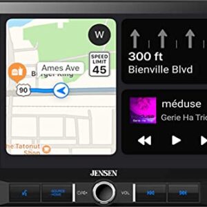 Jensen CAR910X 9 inch Mechless Multimedia Receiver with Apple CarPlay l Android Auto l SiriusXM-Ready l Built-in Bluetooth l 240 Watts MOSFET Power (60W x 4) (Renewed)