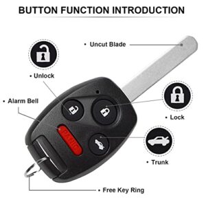 SaverRemotes Key Fob Compatible for 2003-2007 Honda Accord Keyless Entry Remote Replacement OUCG8D-380H-A