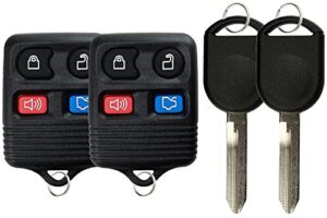 keylessoption keyless entry remote control fob uncut blank car ignition key for cwtwb1u345, gq43vt11t (pack of 2)