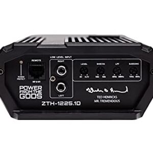 Hifonics ZTH-1225.1D Zeus Theta Compact Mono Channel Car Audio Amplifier (Silver) – Class D Amp, 1200-Watt, Onboard Electronic Crossover, Built-in Bass Control, Bass Remote Included