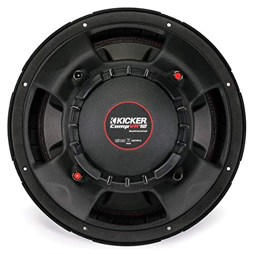 Kicker 43CVR122 CompVR 12 Inch 1600 Watts 2 Ohm Dual Voice Coil Car Audio Subwoofers with Santoprene Surround and Progressive Roll Spider, Pair