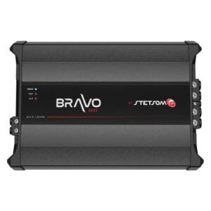 Stetsom Bravo BASS 5000 1 Ohm Mono Subwoofer Car Audio Amplifier, 5000.1 5K Watts RMS, 1Ω Stable, Sound Quality, Crossover & Bass Boost 5000W Sub Amp, Smart Coolers