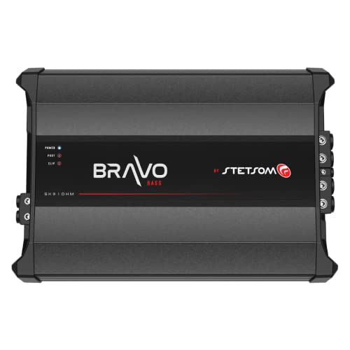 Stetsom Bravo BASS 5000 1 Ohm Mono Subwoofer Car Audio Amplifier, 5000.1 5K Watts RMS, 1Ω Stable, Sound Quality, Crossover & Bass Boost 5000W Sub Amp, Smart Coolers