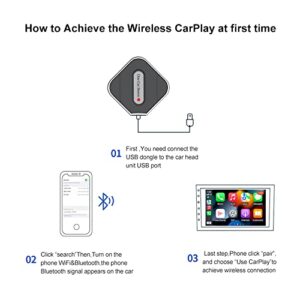 OneCarStereo Wireless CarPlay Adapter Apple CarPlay Dongle Mini for iPhone Convert Wired to Wireless for OEM Wired CarPlay Cars Model, Easy Plug and Play, Support Online Upgrade