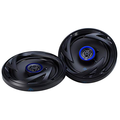 Autotek ATS65CXS 6.5 Inch Coaxial Car Speakers (Black and Blue, Pair) - 300 Watt Max, 2 Way, Voice Coil, Neo-Mylar Soft Dome Tweeter, Pair of 2 Car Speakers