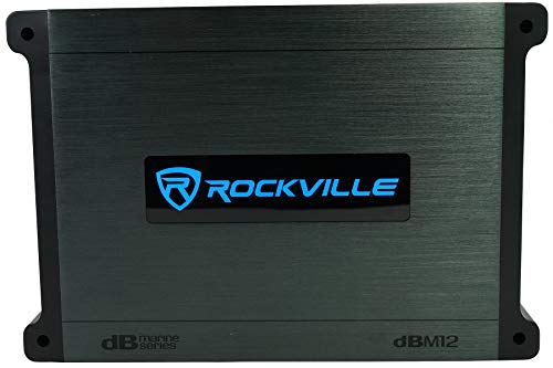 Kicker 46CWTB102 TB 10" 800w Marine Loaded Subwoofer Enclosure Bundle with Rockville DBM12 2000w Mono Amplifier w/Covers+Bass Remote & Rockville RMWK4 Amplifier Install Wire Kit (3 Items)