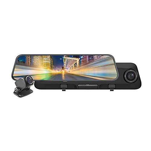 Acumen XR10 4K 12" Mirror Dash Cam Backup Camera, 4K Front+1080p Rear , Wi-Fi Direct & App Control, WDR, GPS Antenna, G-Sensor, Parking Mode, Free 64GB SD Card