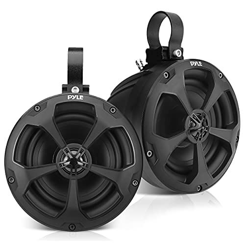 Pyle 2-Way Dual Waterproof Off-Road Speakers - 5.25 Inch 1000W Marine Grade Wake Tower Speakers System, Full Range Outdoor Audio Stereo Speaker for ATV, UTV, Quad, Jeep, Boat - Pyle PLUTV51BK