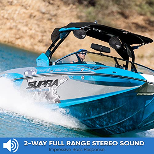 Pyle 2-Way Dual Waterproof Off-Road Speakers - 5.25 Inch 1000W Marine Grade Wake Tower Speakers System, Full Range Outdoor Audio Stereo Speaker for ATV, UTV, Quad, Jeep, Boat - Pyle PLUTV51BK