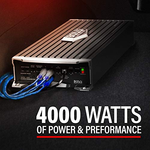 BOSS Audio Systems AR4000D Class D Car Amplifier - 4000 Watts, 1 Ohm Stable, Digital, Monoblock, Mosfet Power Supply, Great for Car Subwoofers