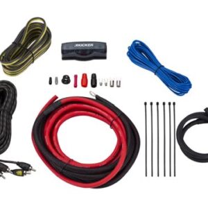 Kicker 6 Gauge Copper Amp Kit 47VK6-6AWG Complete Amplifier Wiring Kit with 2 Ch. Interconnects – Full Spec Oxygen-Free Copper Cabling Plus Free SoundSkins Lanyard