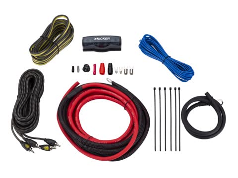 Kicker 6 Gauge Copper Amp Kit 47VK6-6AWG Complete Amplifier Wiring Kit with 2 Ch. Interconnects – Full Spec Oxygen-Free Copper Cabling Plus Free SoundSkins Lanyard