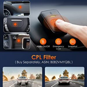 Bundle: Vantrue E3 3 Channel WiFi Dash Cam with GPS Speed, Wireless Remote Controller +256GB microSD Card