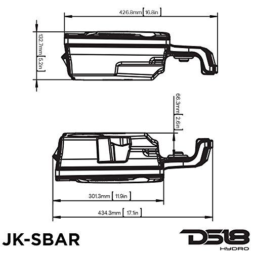 DS18 JK-SBAR/B Overhead Soundbar, Black