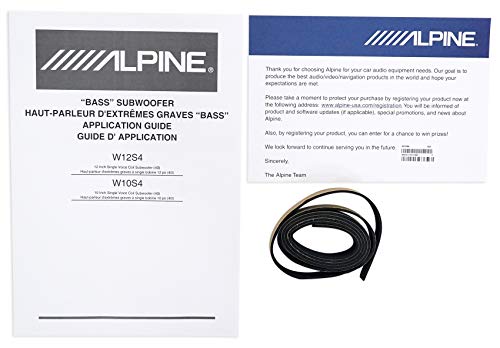 Alpine W12S4 12" 750 Watt Peak 250 Watt RMS 4-Ohm Car Audio Subwoofer Sub