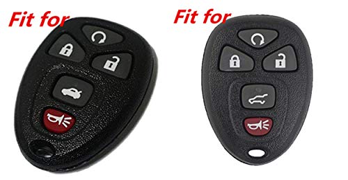 KAWIHEN Silicone Key Fob Cover Compatible with Buick Cadillac Chevrolet Chevy GMC Pontiac Saturn 5 Buttons key fob KOBGT04A 22733524 10305091 10305092 OUC60270 OUC60221 15913415 15857839