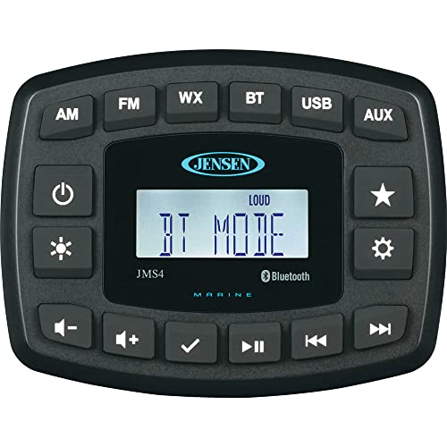 Jensen JMS4RTL Compact Bluetooth AM/FM/USB/WB Waterproof Stereo - 4", Black