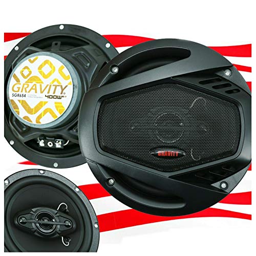 Gravity SGR654 6.5 Inch 4-Way Car Audio Full Range Speakers - 800Watts Maximum Power Handling Moisture Resistant Rubber Surround Frequency Response- 60Hz- 20KHz -Pair