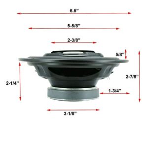 Gravity SGR654 6.5 Inch 4-Way Car Audio Full Range Speakers - 800Watts Maximum Power Handling Moisture Resistant Rubber Surround Frequency Response- 60Hz- 20KHz -Pair