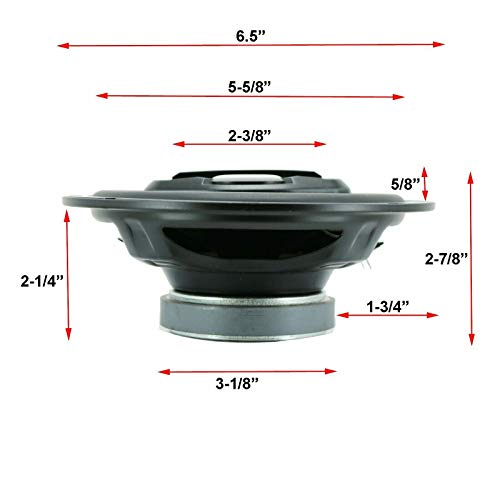 Gravity SGR654 6.5 Inch 4-Way Car Audio Full Range Speakers - 800Watts Maximum Power Handling Moisture Resistant Rubber Surround Frequency Response- 60Hz- 20KHz -Pair