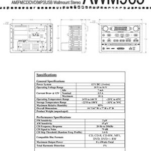 Jensen AWM965 AM/FM|CD|DVD|MP3/USB Wallmount Stereo with DVD Player, Front USB Supports MP3, WMA, JPEG Formats, Remote Control Included, 12 Volt (Renewed)