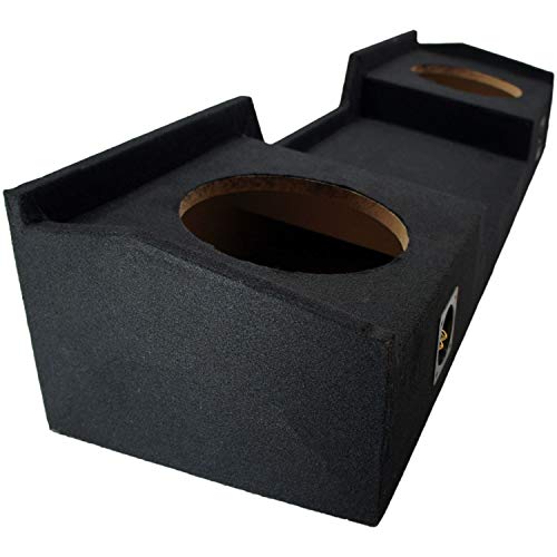 Compatible with Nissan Titan King or Crew Cab Truck 2004-2015 Dual 10" Subwoofer Sub Box Speaker Enclosure