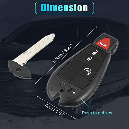 X AUTOHAUX Keyless Entry Remote Car Key Fob M3N5WY783X 433Mhz for Dodge Grand Caravan Charger Durango for Ram 4 Button with Door Key Replacement