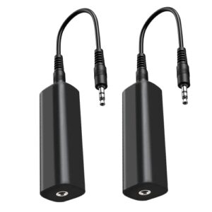 ground loop isolator noise filter for car audio/home stereo, 2 pcs ground loop noise isolator with 3.5mm audio cables