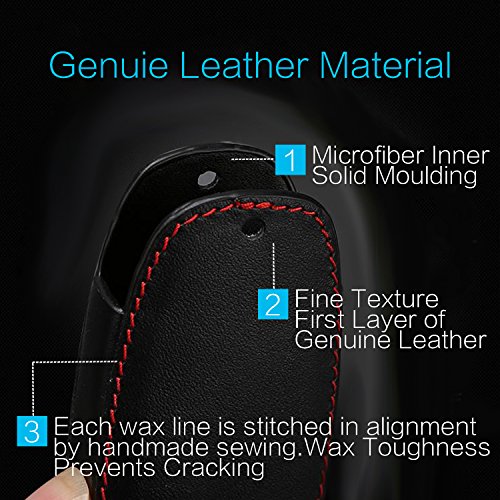 Compatible with fit for 2018 2017 Mazda CX-5 CX-7 CX-9 Mazda 3 6 MX-5 Miata Toyota Yaris Leather Smart Keyless Entry Remote Control Key Fob Cover Pouch Bag Jacket Case Protector Shell