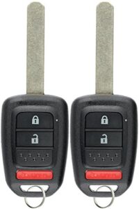 keylessoption keyless entry remote fob uncut ignition car key for honda cr-v hr-v (pack of 2)