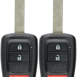 KeylessOption Keyless Entry Remote Fob Uncut Ignition Car Key for Honda CR-V HR-V (Pack of 2)