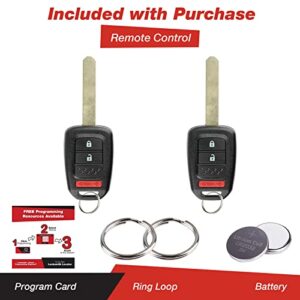 KeylessOption Keyless Entry Remote Fob Uncut Ignition Car Key for Honda CR-V HR-V (Pack of 2)