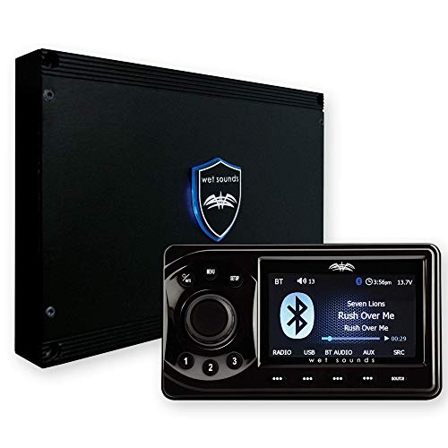 wet sounds WS-MC1: Marine Media System with Full-Color LCD Display, Bluetooth, 4-Zone Control (Renewed)