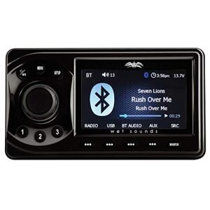 wet sounds WS-MC1: Marine Media System with Full-Color LCD Display, Bluetooth, 4-Zone Control (Renewed)