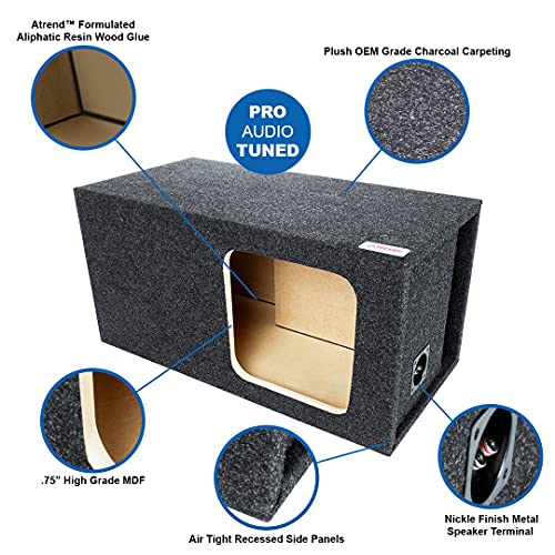 Atrend 10” Single Vented SPL Subwoofer Speaker Enclosure - Subwoofer Box Designed and Engineered for Kicker Solo-Baric Model L5 & L7 Subwoofers - High Audio Quality, Sound & Bass - Latest Technology