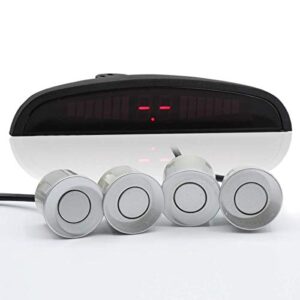 4 parking car parking sensor kit led display view reverse backup radar system backup sensor reversing sensors universal auto radar detector sensors radar buzzer beep-beep alarm indicator