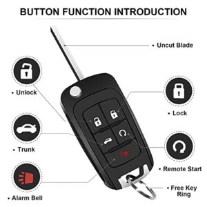 SaverRemotes Key Fob Compatible with 2010-2019 Chevy Equinox/Camaro/Cruze/Malibu/Impala/Sonic/GMC Terrain/Buick Lacrosse/Regal/Verano/Encore Keyless Entry Remote Replacement for OHT01060512