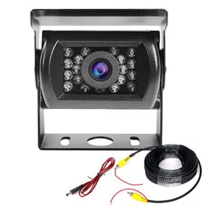 waterproof ip68 car rear view reverse backup camera 18 led ccd ir night vision car rear view reversing parking backup camera for 12v 24v bus truck trailer rv pickups motorhome vehicle +10m rca cable