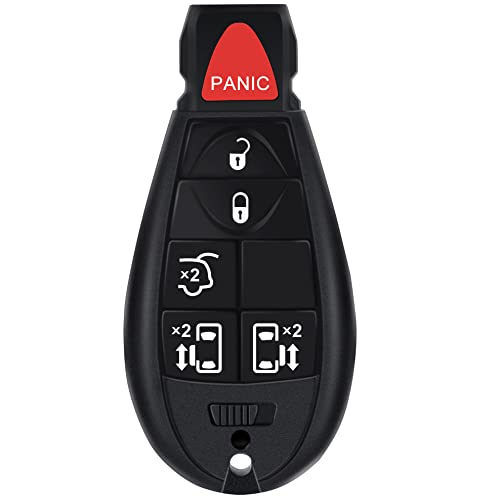 SCITOO 1PC Uncut 6 Buttons Keyless Entry Remote Car Key Fob for Dodge Grand Caravan Durango for Chrysler Town & Country 2008-2017 M3N5WY783X IYZ-C01C 433MHz