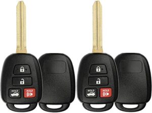 keylessoption keyless entry remote uncut car blank key blade case fob shell for toyota camry scion hyq12bdm (pack of 2)