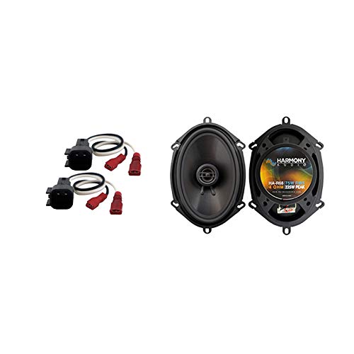 Harmony Audio Compatible with 2001-2012 Ford Escape HA-R68 New Front Door Replacement 225W Speakers and HA-725600 Speaker Replacement Harness